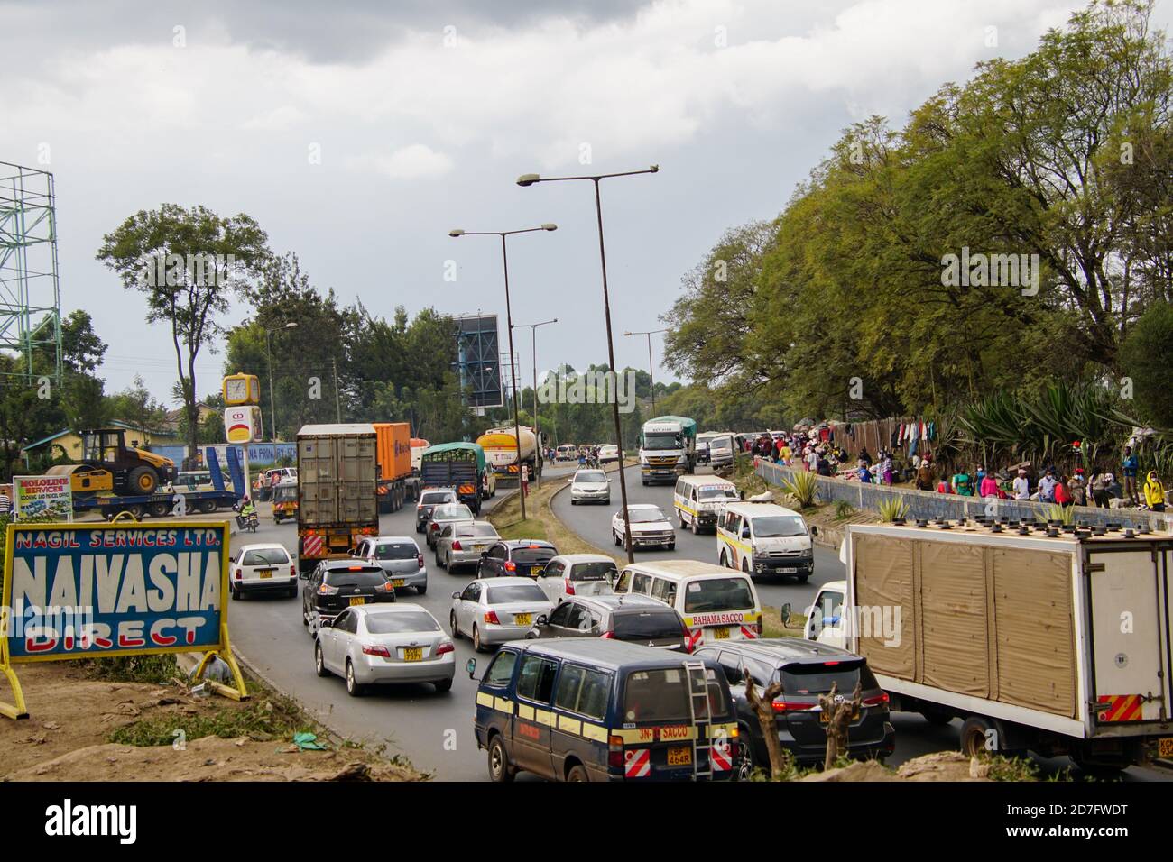 NAKURU, KENYA - Oct 17, 2020: Normal everyday life in the town of ...