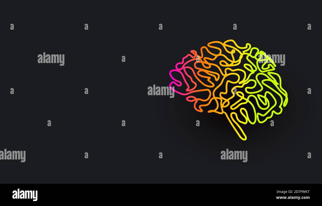 Trendy illustration of a gradient human on dark background with copy ...