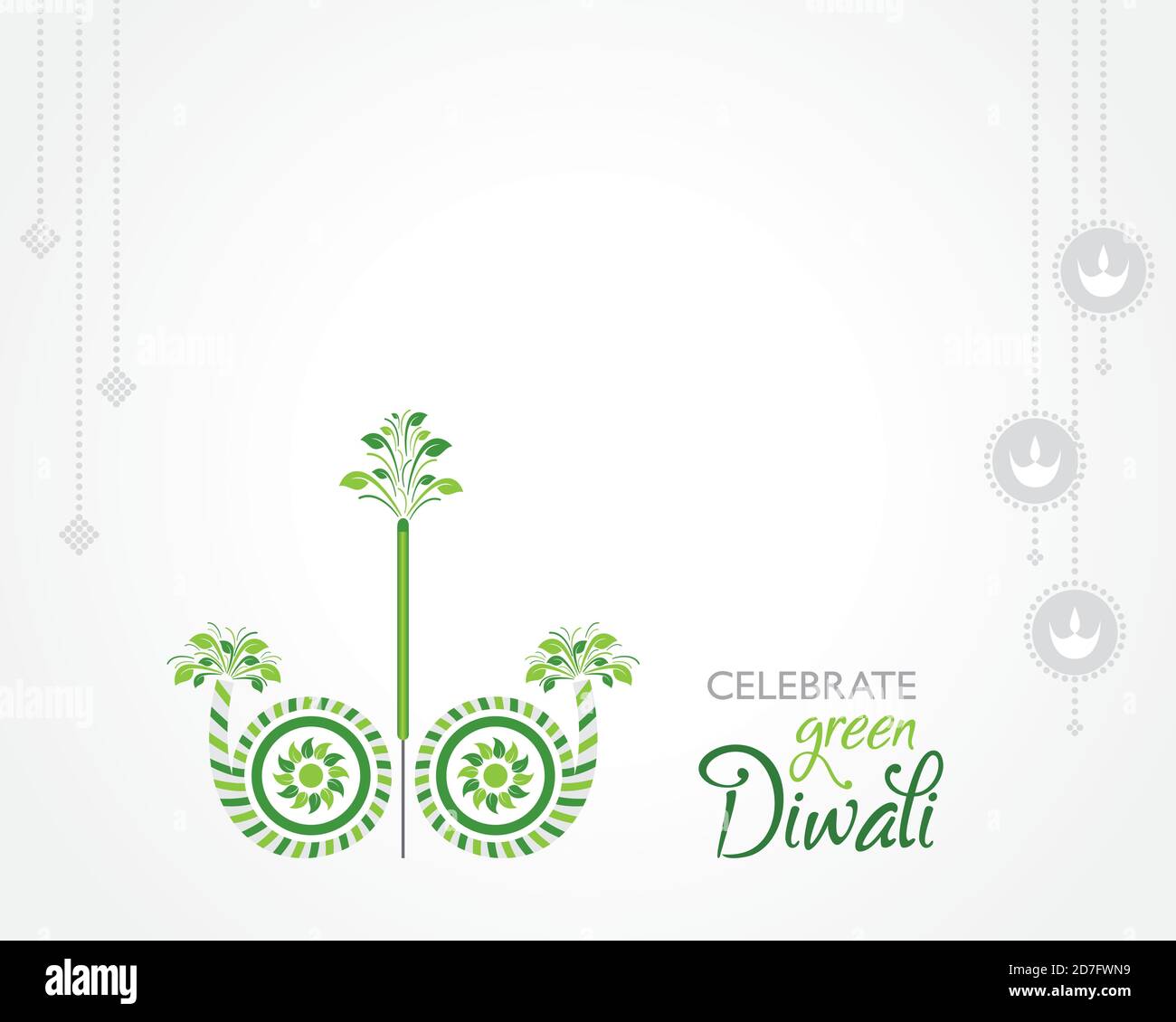 illustration of Greeting for celebrate green diwali concept Stock ...
