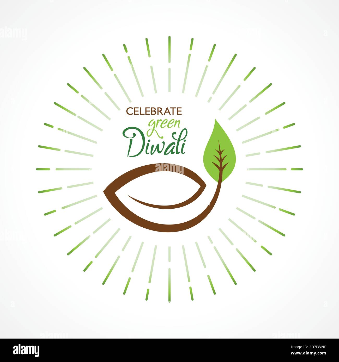 illustration of Greeting for celebrate green diwali concept Stock ...