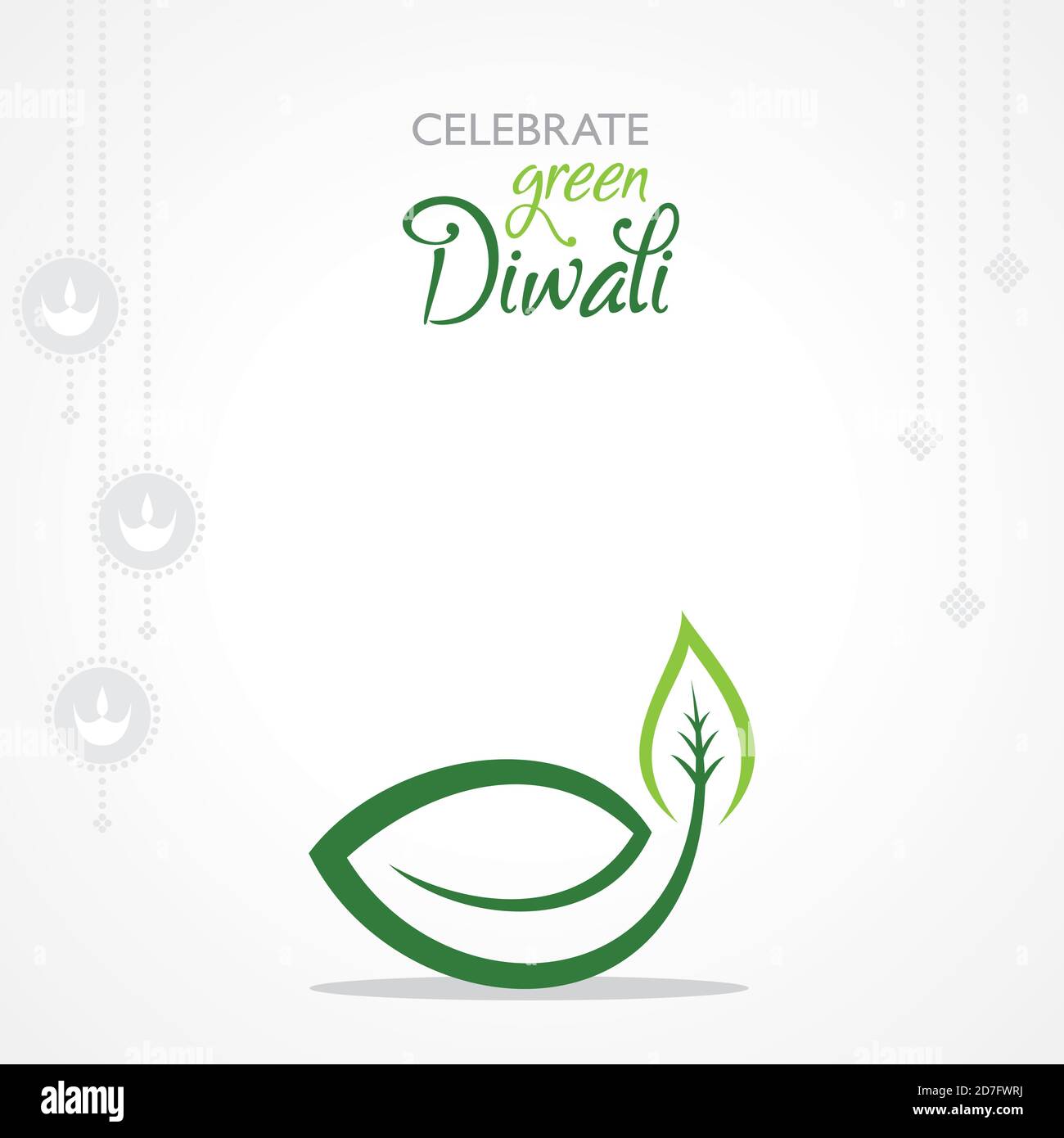 illustration of Greeting for celebrate green diwali concept Stock ...