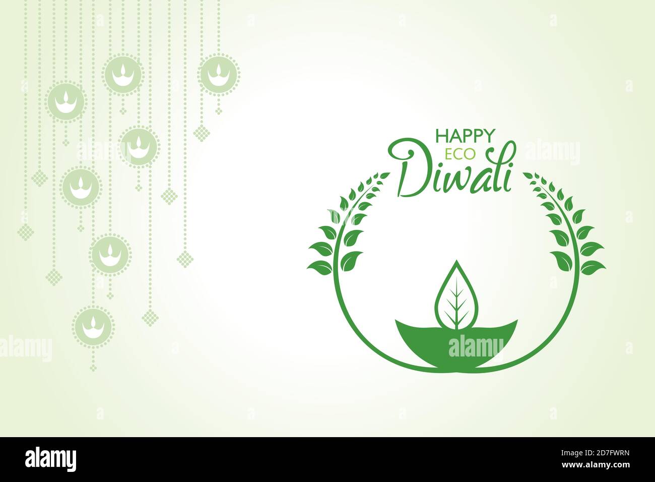 illustration of Greeting for celebrate green diwali concept Stock ...