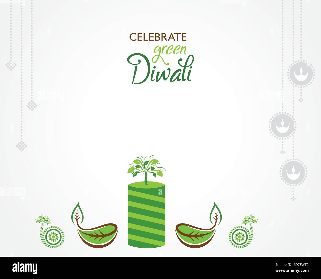 illustration of Greeting for celebrate green diwali concept Stock ...