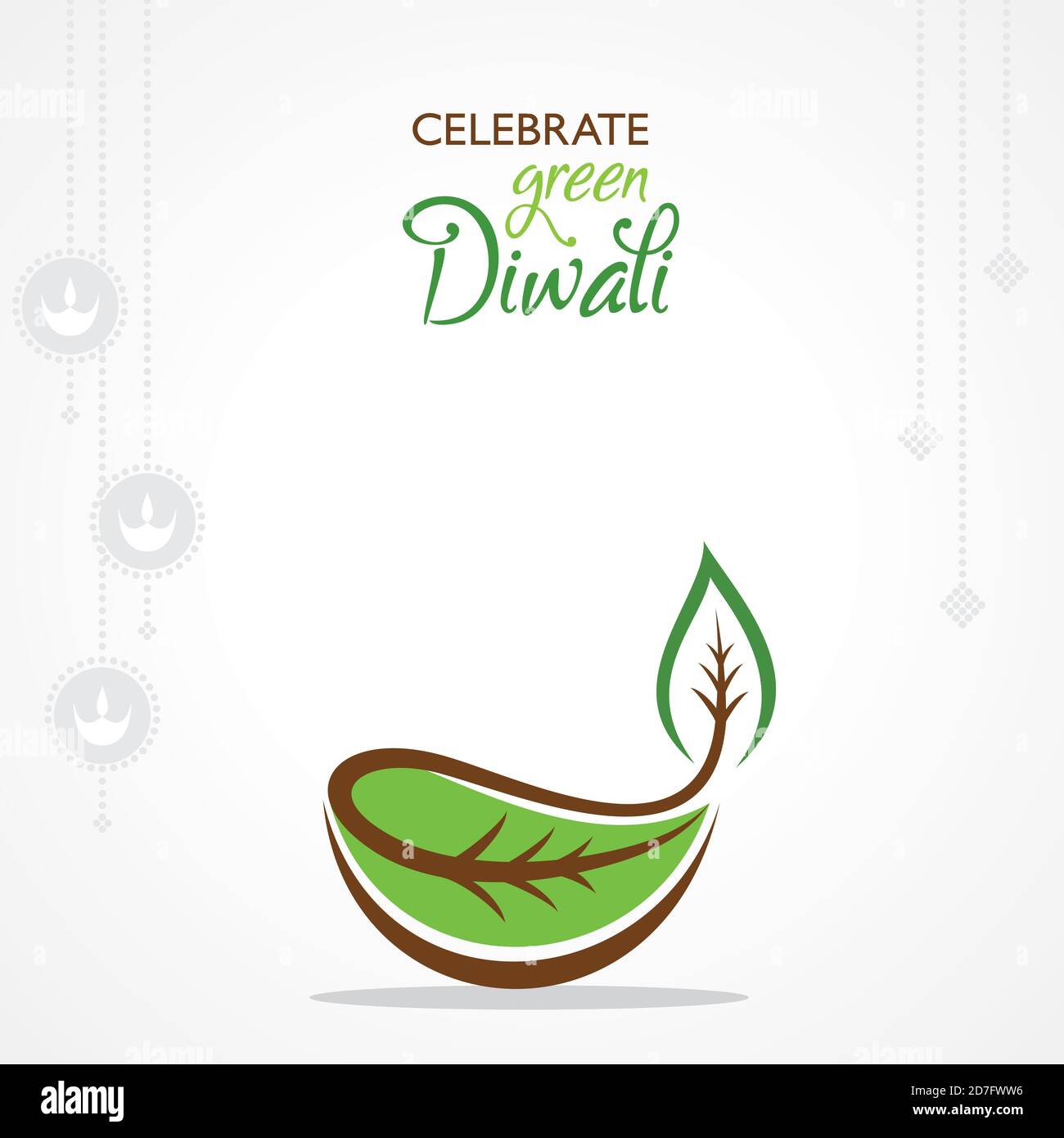 illustration of Greeting for celebrate green diwali concept Stock ...