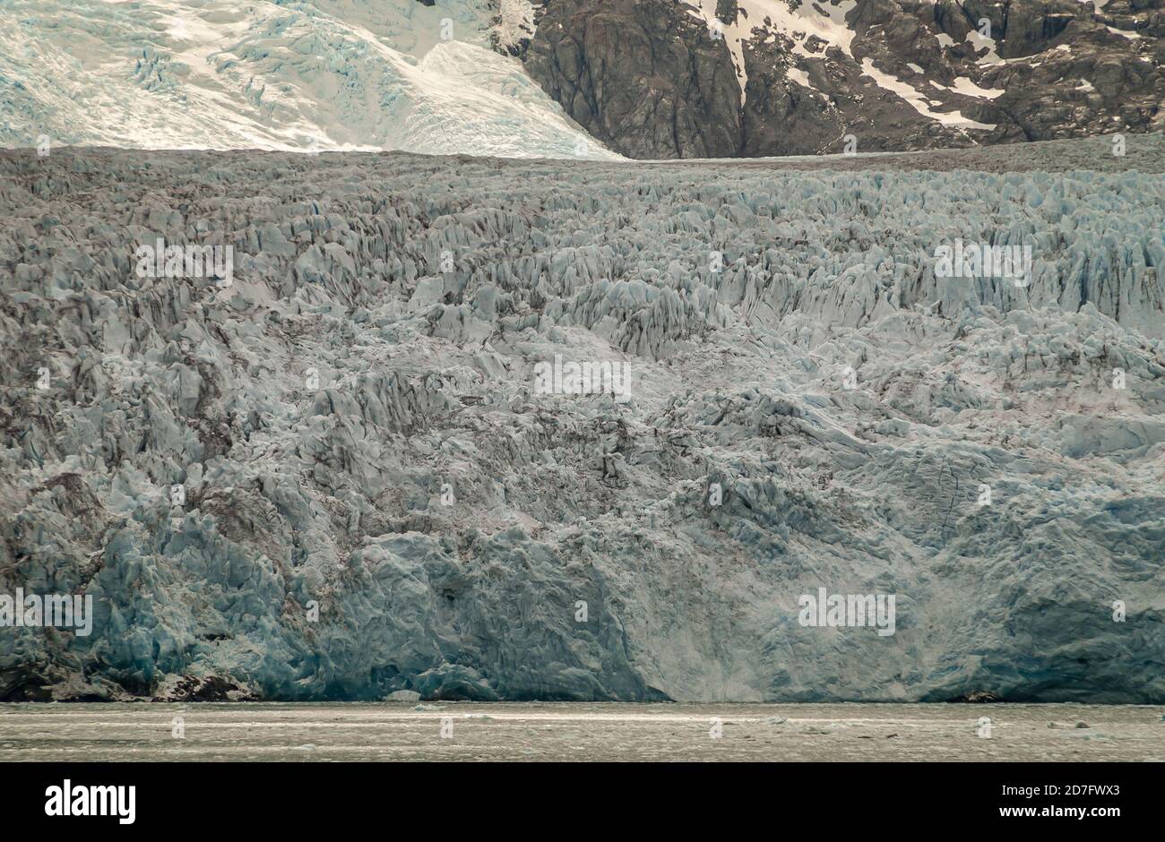Sarmiento Channel, Chile - December 11, 2008: Amalia Glacier. Closeup ...