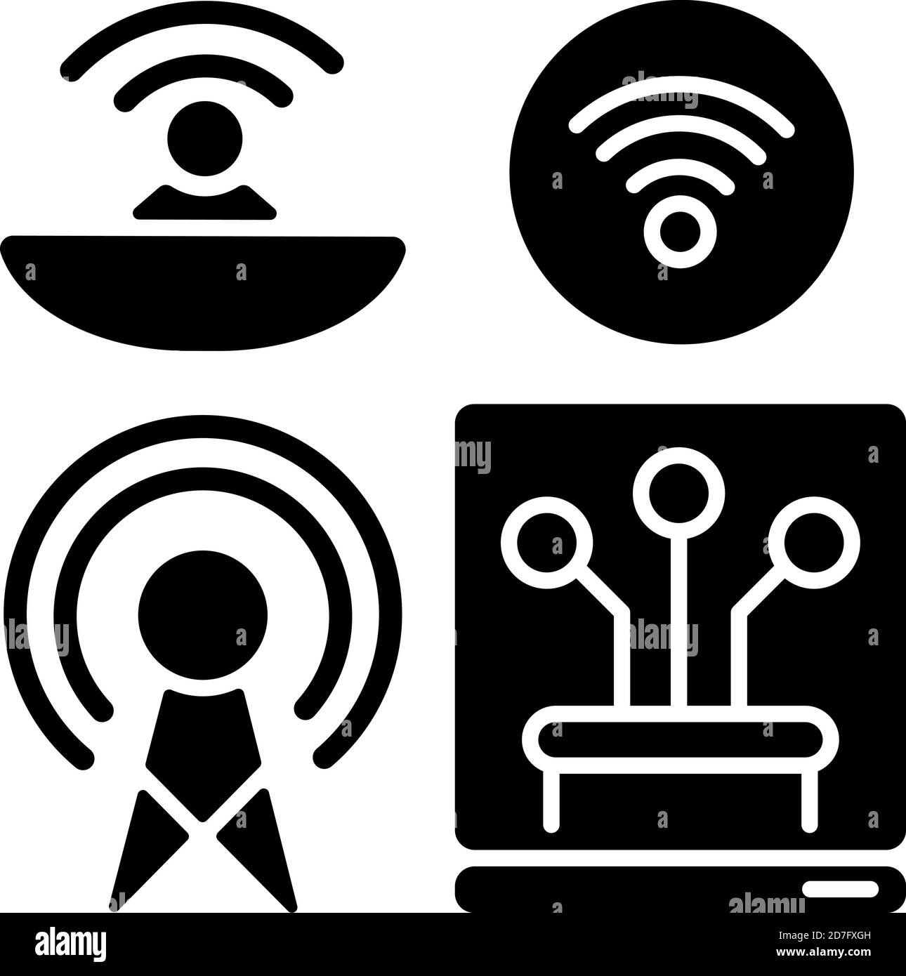 Communications infrastructure black glyph icon Stock Vector Image & Art ...