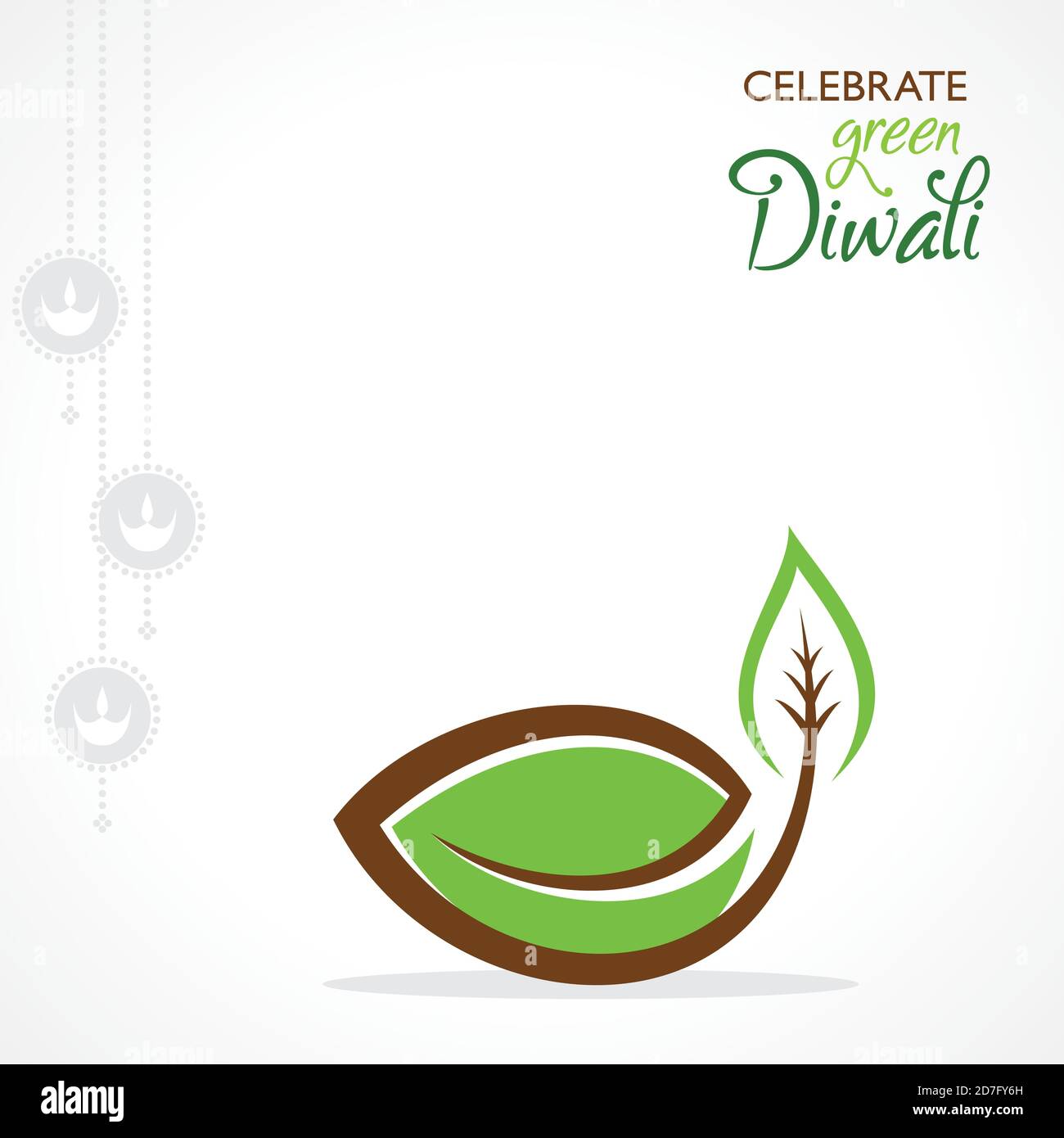 illustration of Greeting for celebrate green diwali concept Stock ...