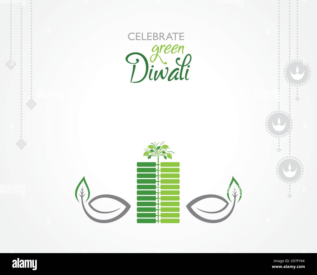 illustration of Greeting for celebrate green diwali concept Stock ...