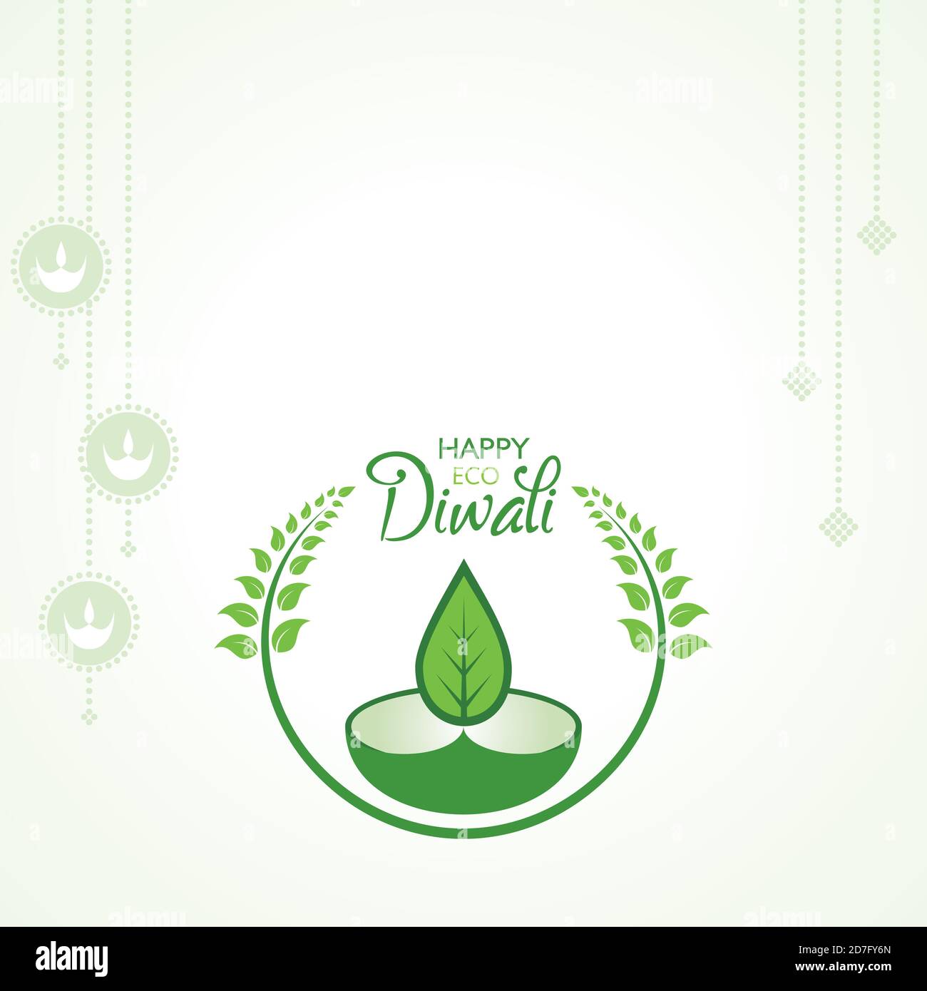 illustration of Greeting for celebrate green diwali concept Stock ...