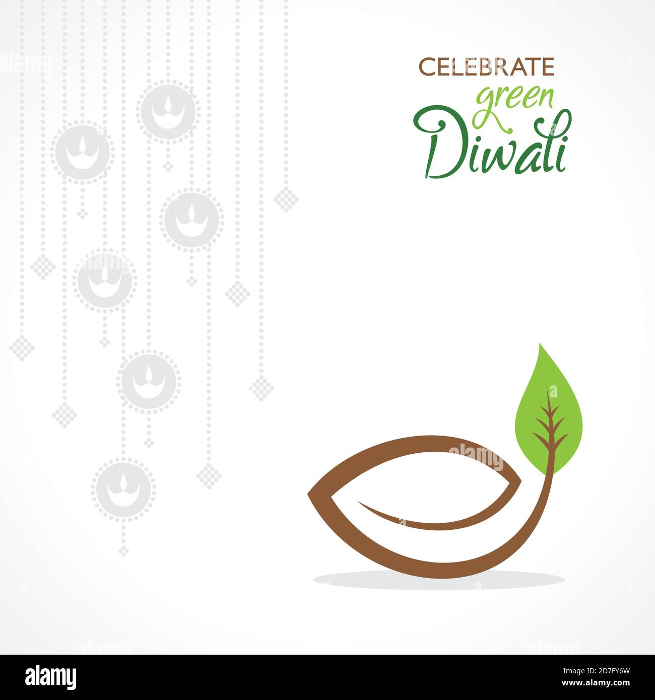 illustration of Greeting for celebrate green diwali concept Stock ...