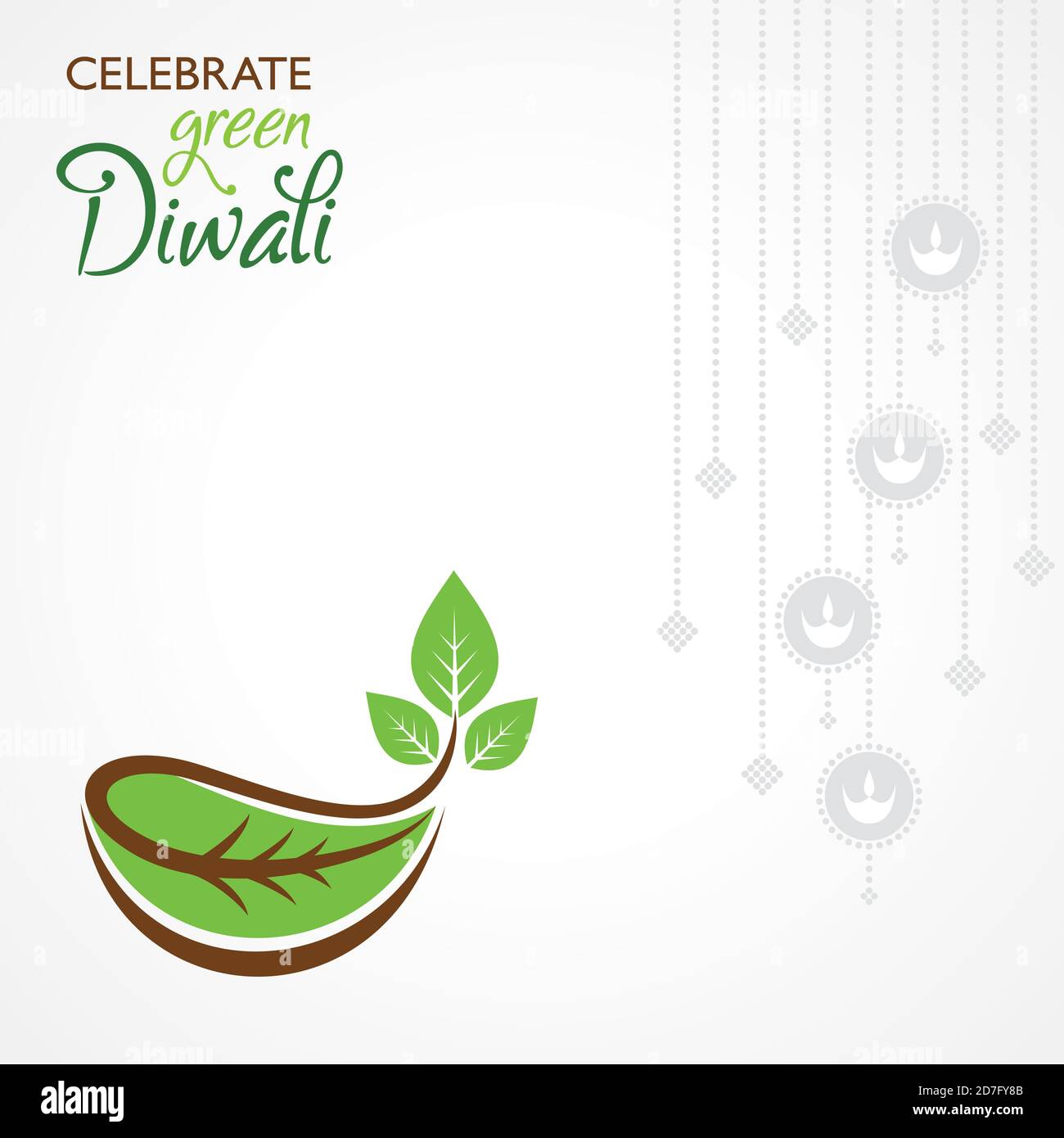 illustration of Greeting for celebrate green diwali concept Stock ...