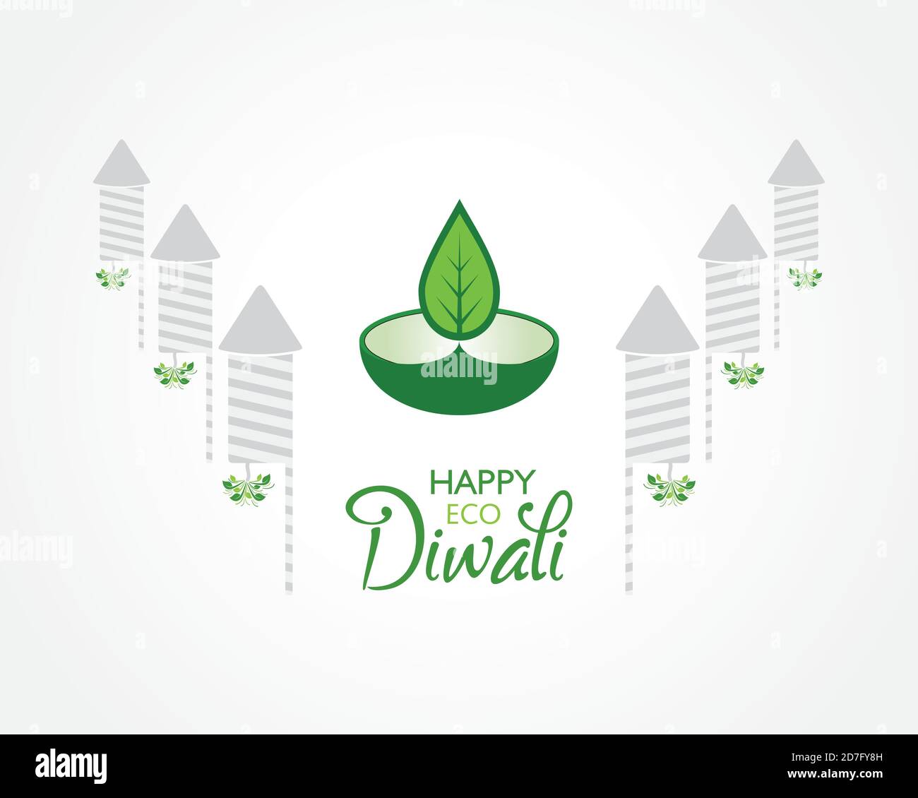 illustration of Greeting for celebrate green diwali concept Stock ...
