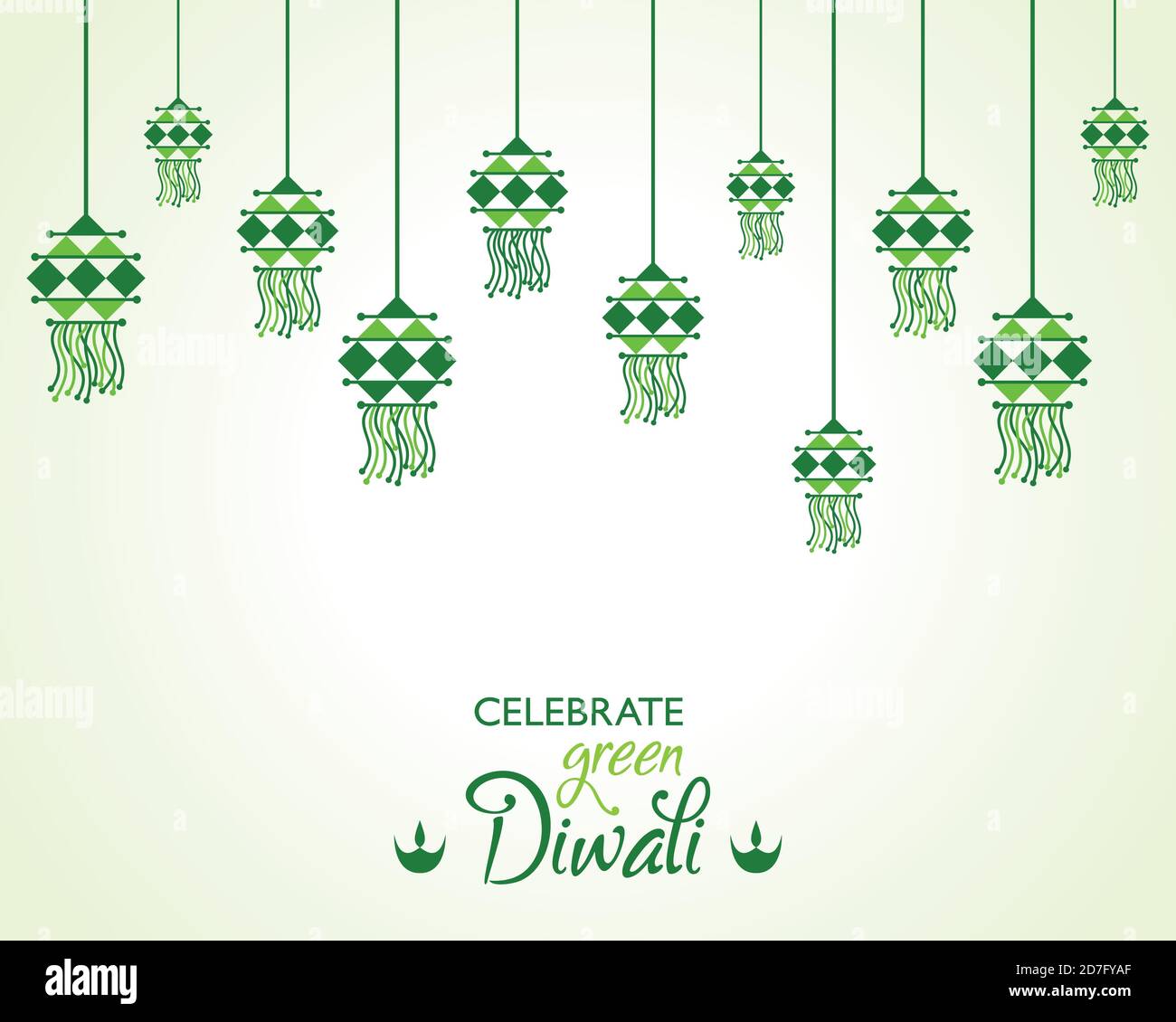 illustration of Greeting for celebrate green diwali concept Stock ...