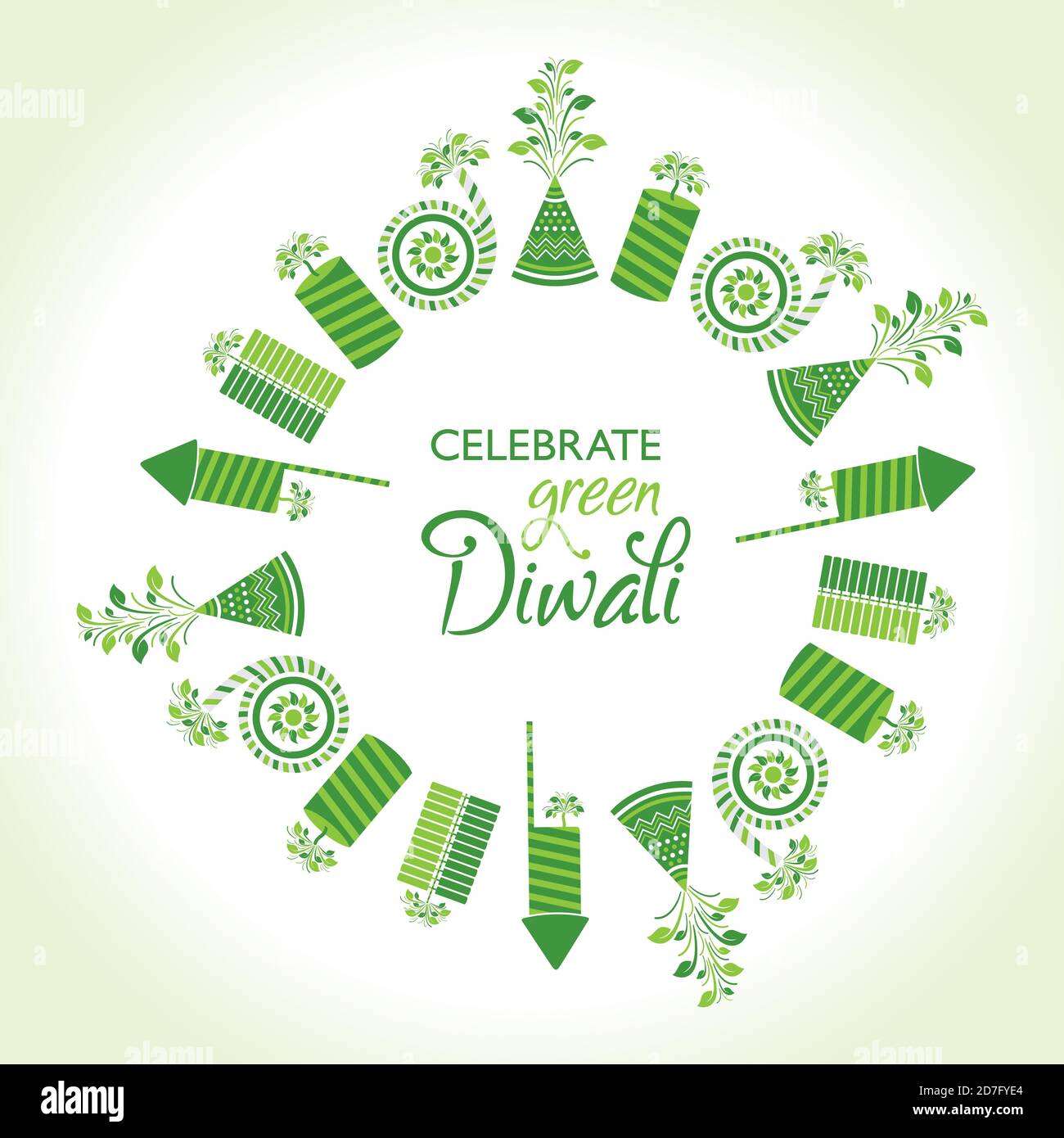 illustration of Greeting for celebrate green diwali concept Stock ...