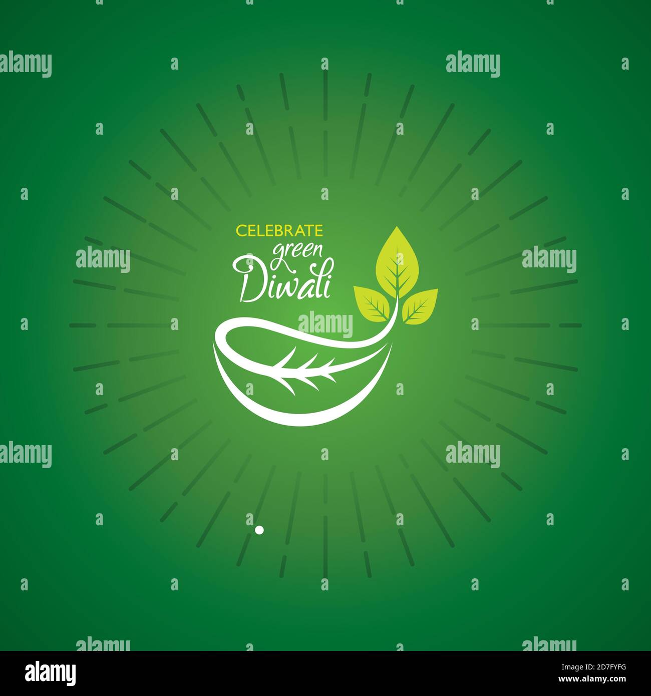 illustration of Greeting for celebrate green diwali concept Stock ...
