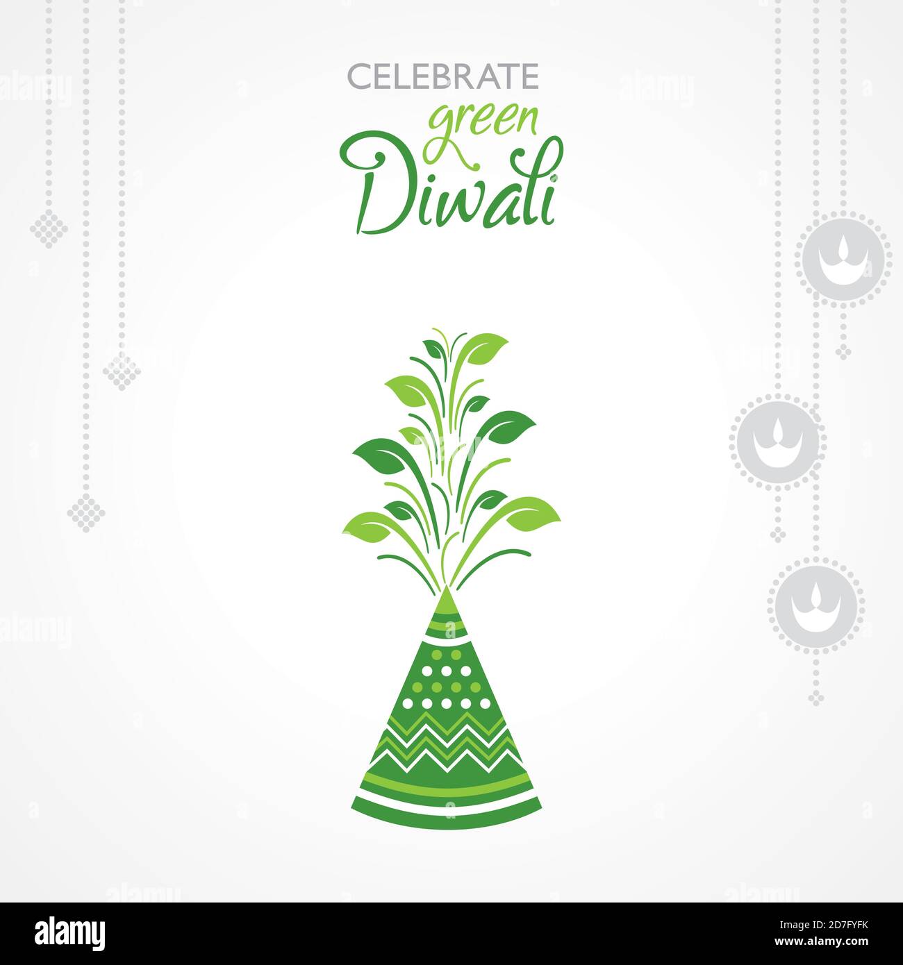 illustration of Greeting for celebrate green diwali concept Stock ...