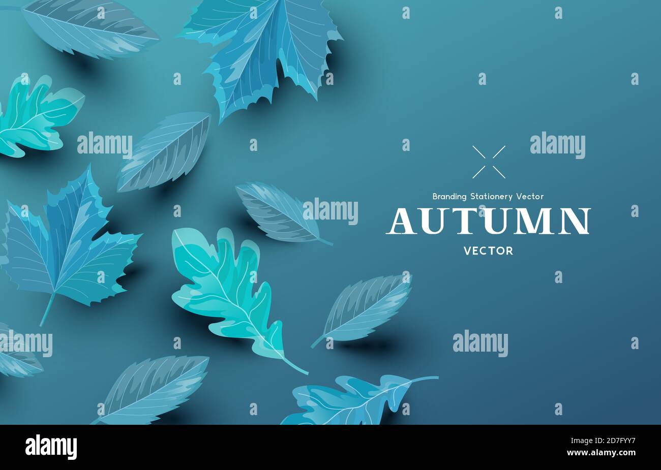 Autumn paper leaf background design layout. Fall season Vector ...