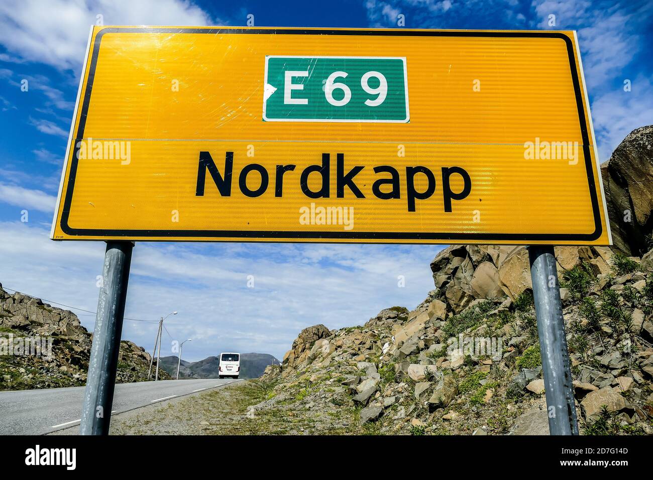 Norway nordkapp road sign hi-res stock photography and images - Alamy