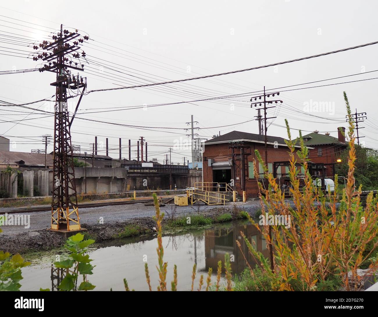 STEELTON, PENNSYLVANIA - SEPTEMBER 17, 2020: The outside grounds of a ...