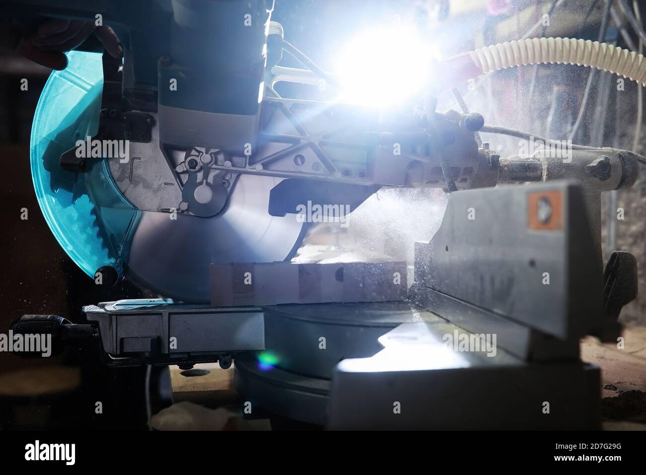 workshop with tools and electric saws in the process of manufacturing ...