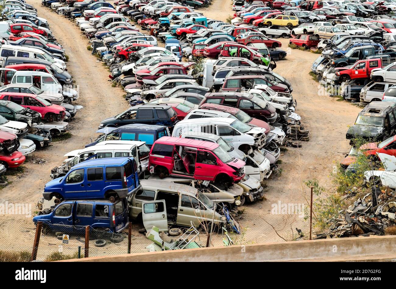 Old Junk Cars On Junkyard Stock Photo - Alamy