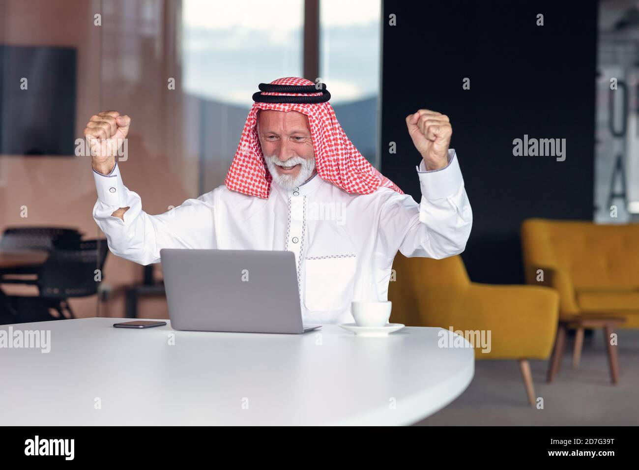 Mature muslim man celebrating hi-res stock photography and images - Alamy