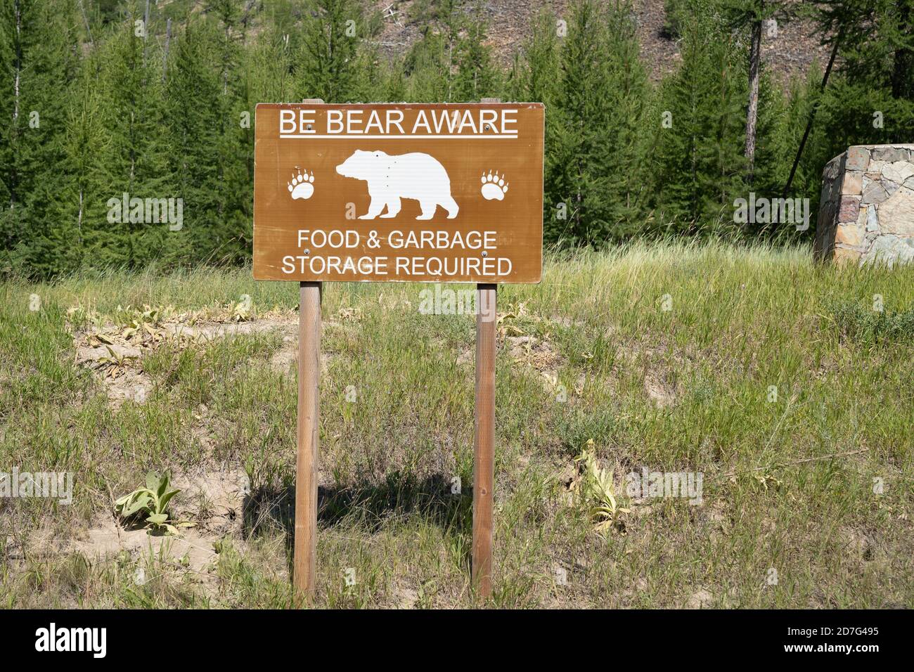 Sign - be bear aware - food and garbage storage required, in grizzly ...