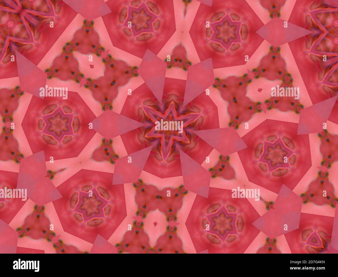 Kaleidoscope pattern with polygon and rhombus shapes in pink color ...
