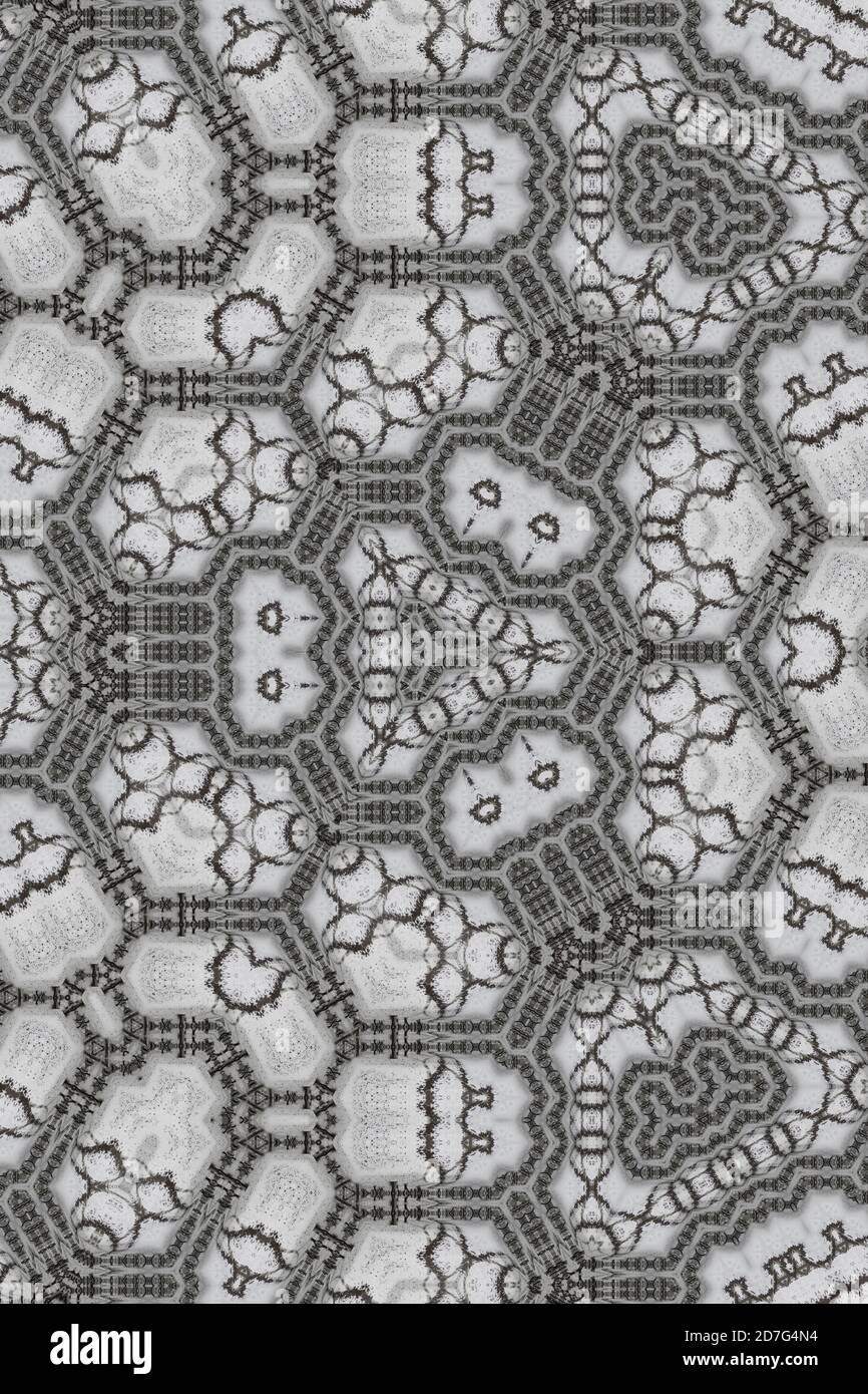 Lace pattern with polygon shapes in gray Stock Photo - Alamy