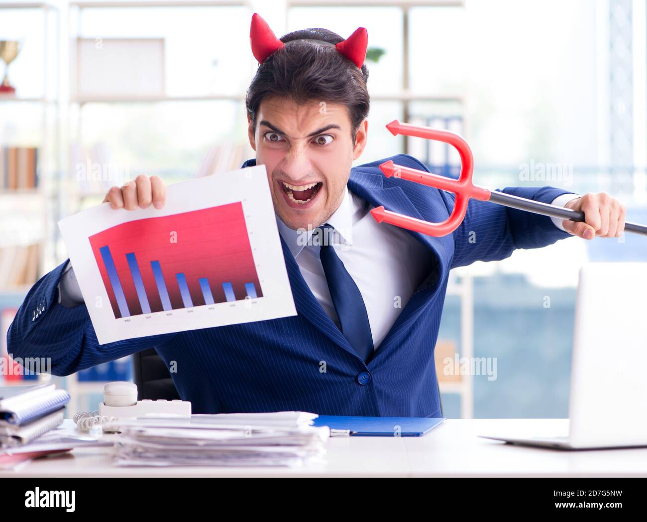 The devil angry businessman in the office Stock Photo - Alamy