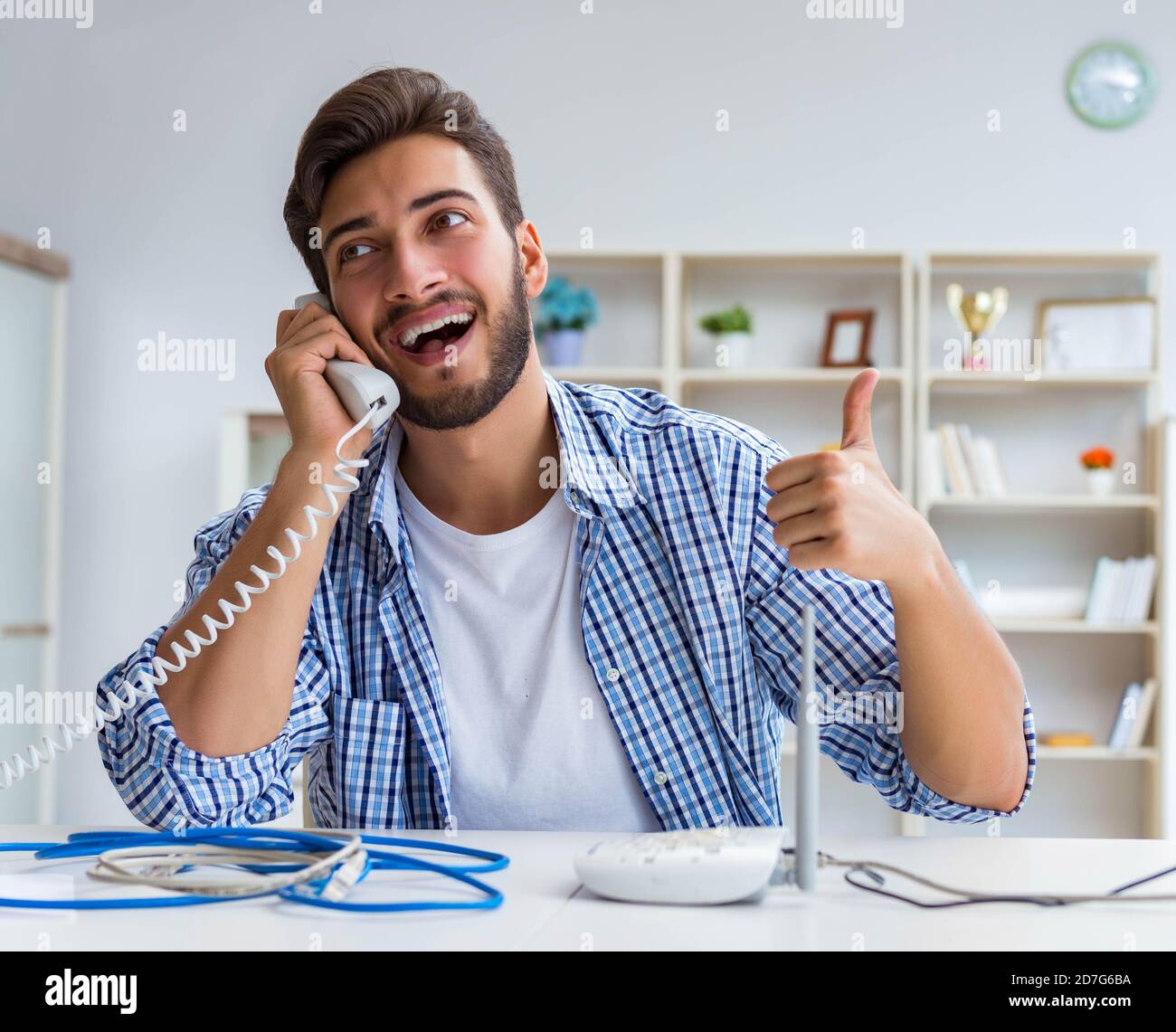 The man enjoying fast internet connection Stock Photo - Alamy