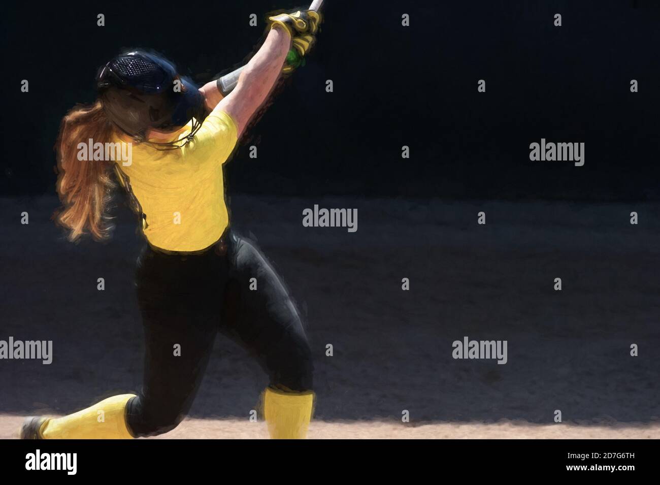 Young girl hitting softball hi-res stock photography and images - Alamy