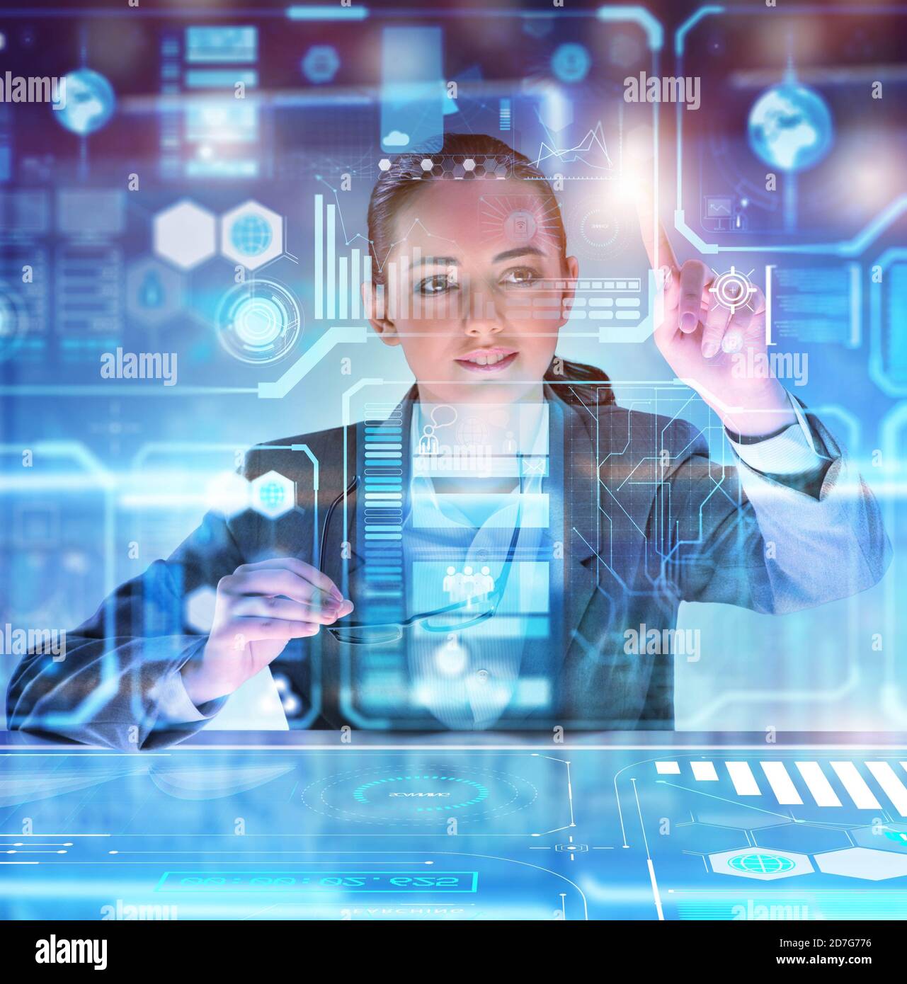 Woman analyst working big hi-res stock photography and images - Alamy