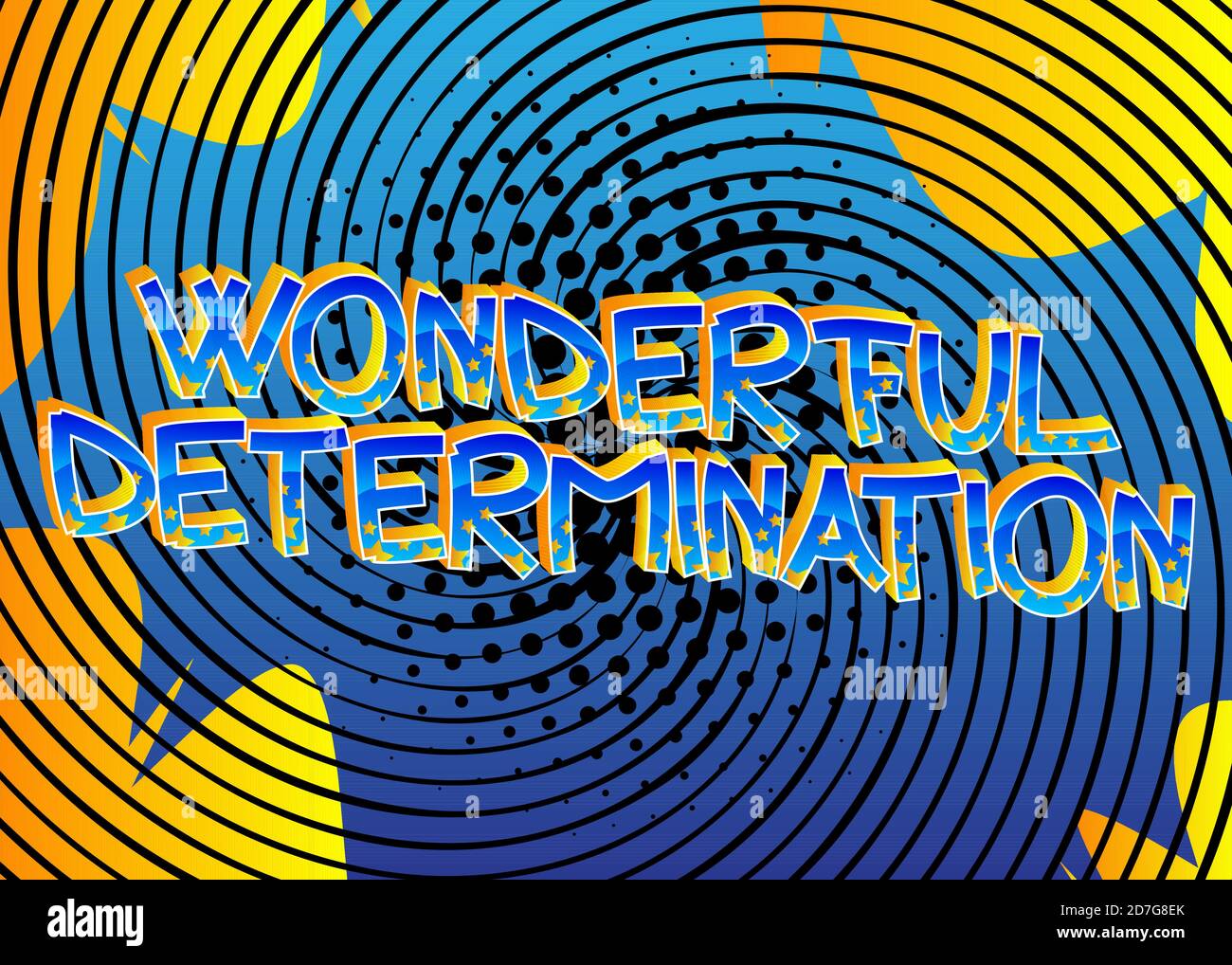 Wonderful Determination Comic book style cartoon words on abstract ...
