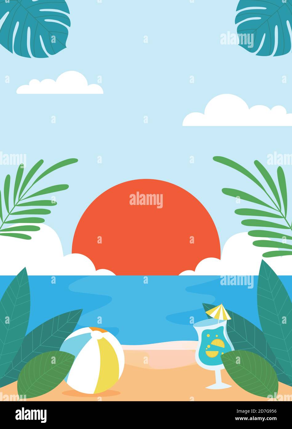Tropical summer background illustration 006 Stock Vector Image & Art ...