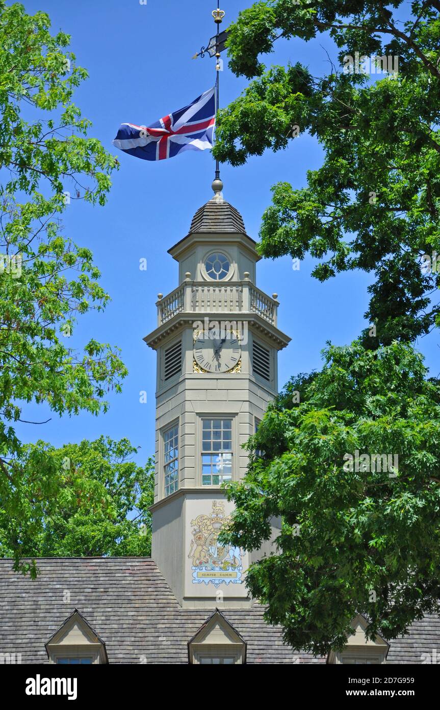Capitol of British Colony in Williamsburg, Virginia VA, USA. The ...