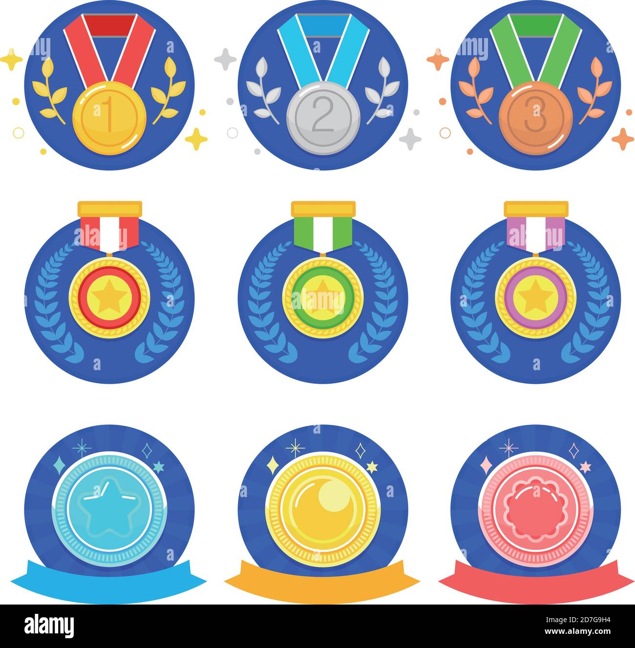 Different trophy and medal set illustration 002 Stock Vector Image ...