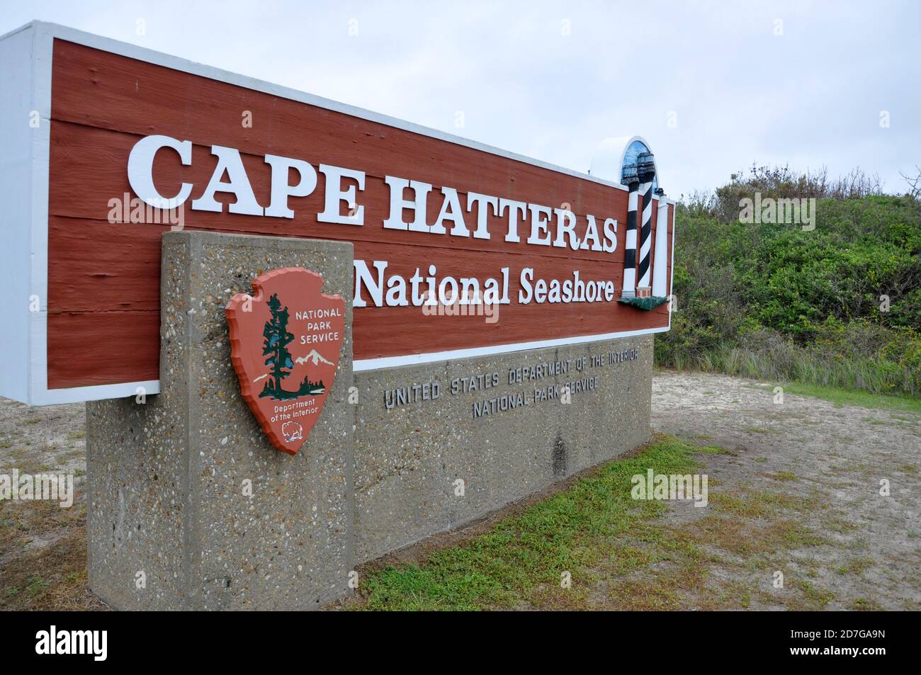 Sign of Cape Hatteras National Seashore in North Carolina, USA Stock ...