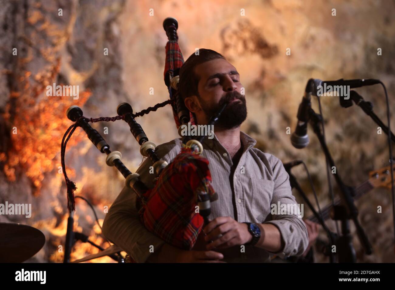 Amman, Jordan. 22nd Oct, 2020. Musical artists perform and record a ...