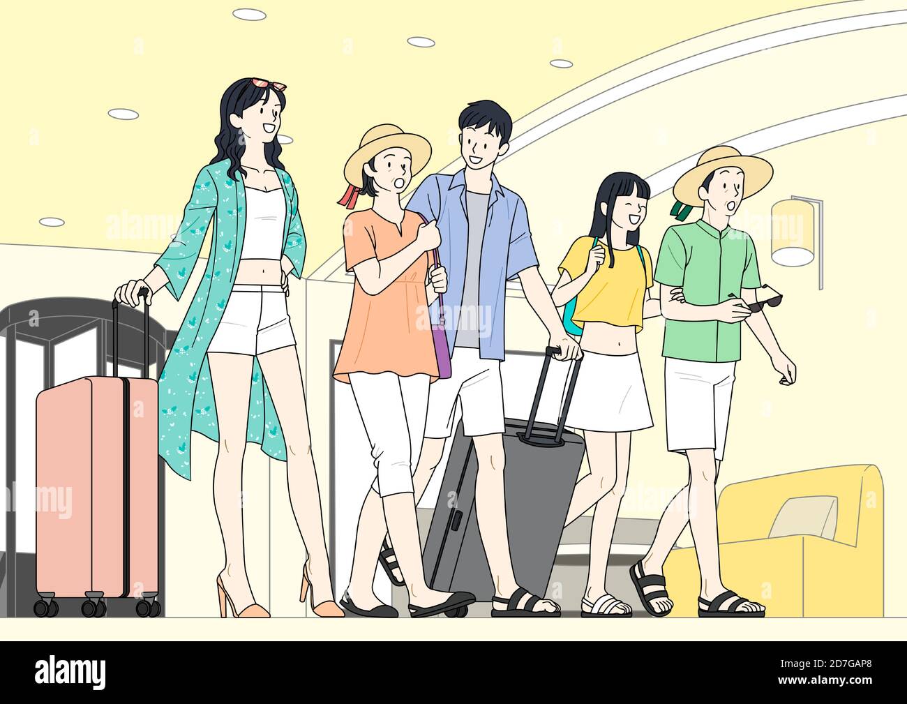 Enjoy summer, summer vacation cartoon illustration 009 Stock Vector ...