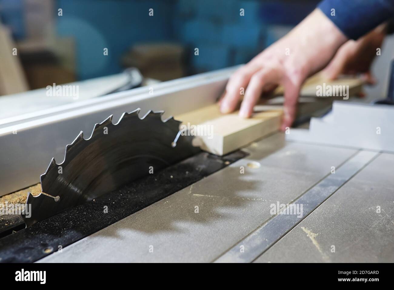 workshop with tools and electric saws in the process of manufacturing ...