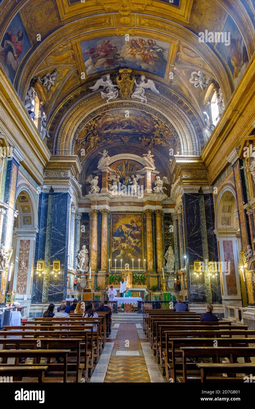 Interior of Church of the Holy Names of Jesus and Mary, Chiesa dei ...