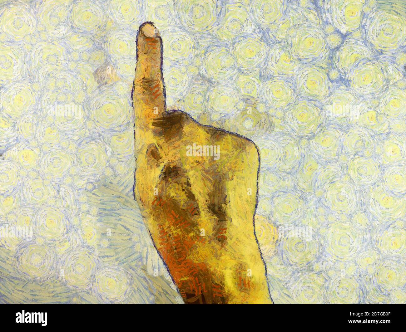 Man's hand Illustrations creates an impressionist style of painting ...
