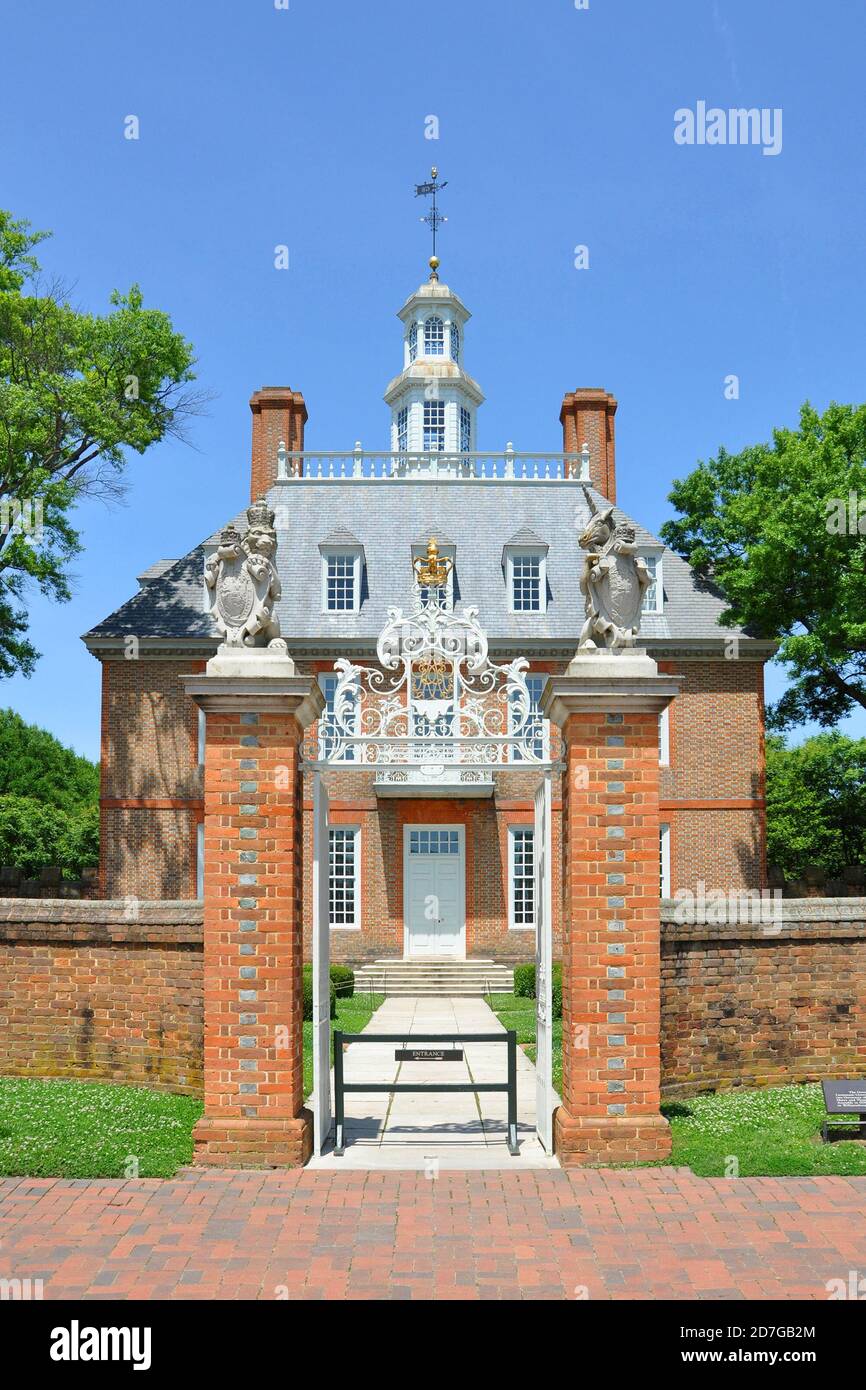 Governors Palace of British Colony in Williamsburg Historic District in ...