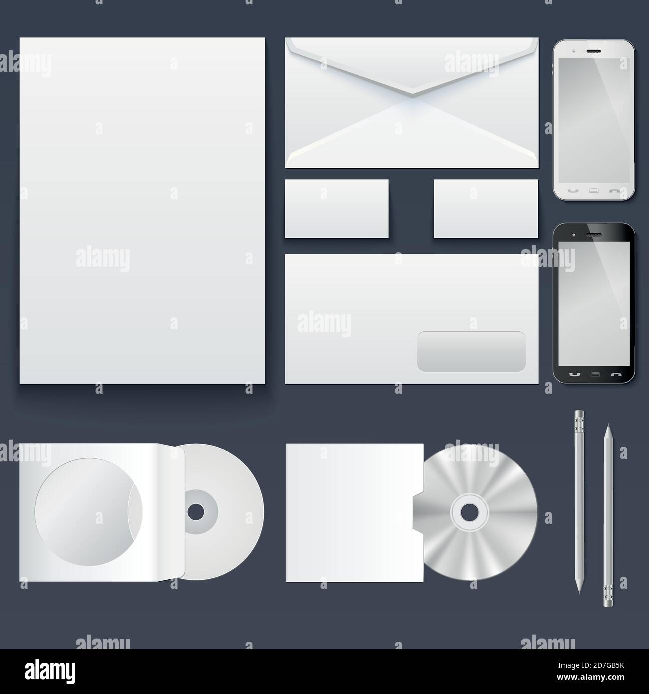 Corporate identity templates — blank, business cards, disk, envelope ...