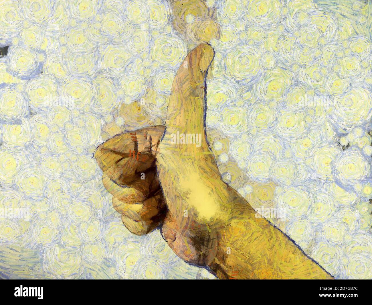 Man's hand Illustrations creates an impressionist style of painting ...