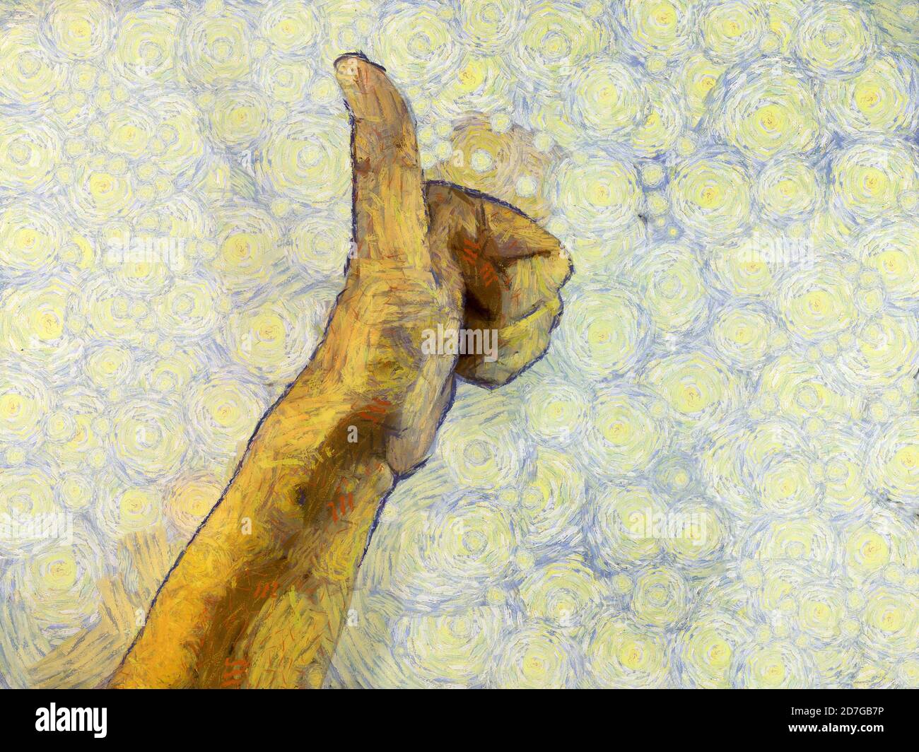 Man's hand Illustrations creates an impressionist style of painting ...