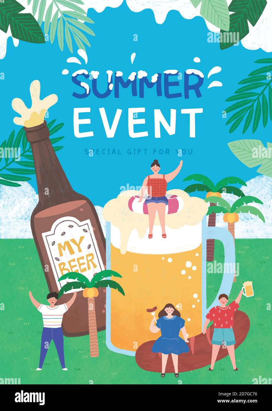 Summer festival and event poster design illustration 003 Stock Vector ...
