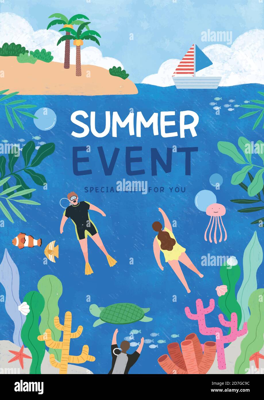 Summer festival and event poster design illustration 006 Stock Vector ...