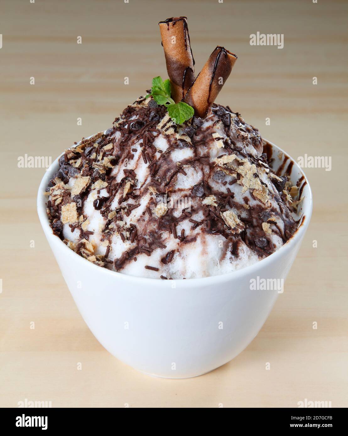 Bingsu is a popular Korean shaved ice dessert with sweet toppings that ...